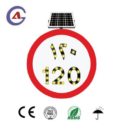 China Flashing round solar led speed limit sign for Arabia market for sale