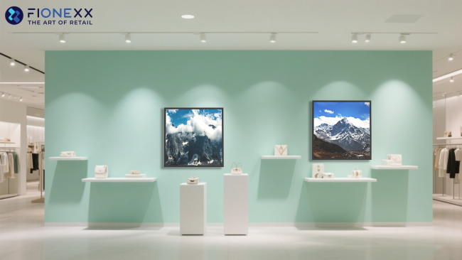 FIONEXX Square LCD Advertising Display in use