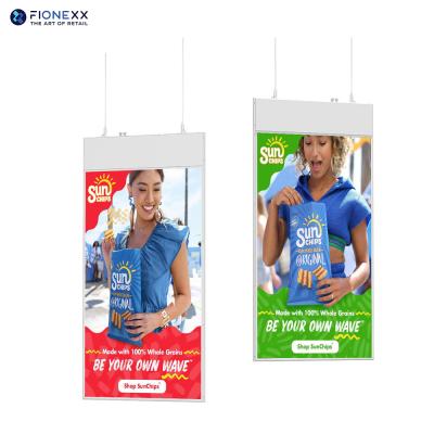 China Ceiling Mounted 55-65 Inch High Brightness LCD Display for Indoor Retail Advertising for sale