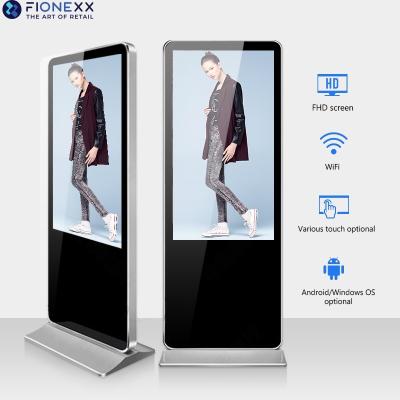중국 디지털 사이니지 스마트 키오스크 수직 토템 플로어 스탠딩 터치 스크린 LCD 광고 디스플레이, 빠른 6ms 응답 시간 판매용