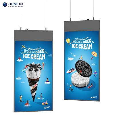 China 43 inch ultra slim 13.6mm hanging double sided LCD display with LCD advertising LCD screens for sale