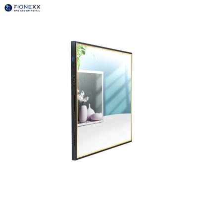 China 22 Inch Square LCD Display With Mirror Glass Black Gold Frame Digital Signage High-Definition Digital Signage for sale