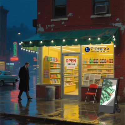 China Outdoor Android  Battery Powered Digital Signage Waterproof IP55 Mobile Battery-Powered Advertising Display for sale