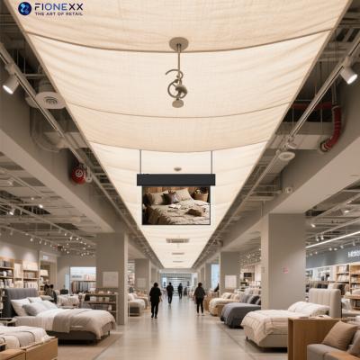 China 43 inch Ultra Slim Dual Sided Hanging Display Landscape Display with glass margin hanging display for sale