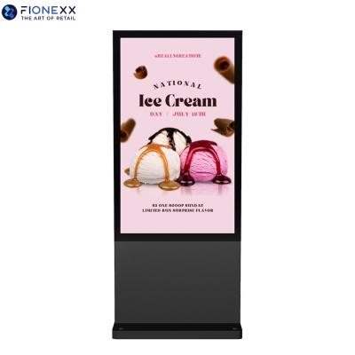 Display pubblicitario ad alta definizione 65 pollici Black AD Board Outdoor Fanless Vertical Digital Totem