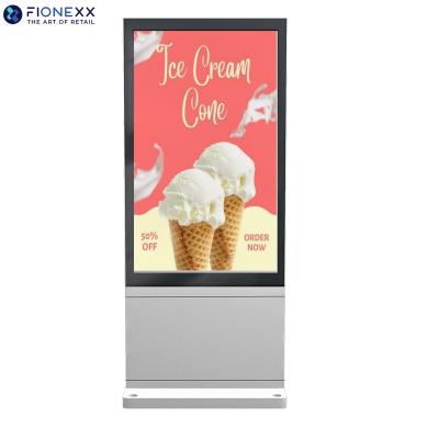 China Outdoor Durable Advertising Display Screen Silver Windows Versatile Outdoor Digital Totem 75inch High Performance for sale