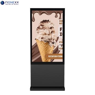 China 55 Inch Black Windows Outdoor Fanless Vertical Digital Totem Outdoor Durable Advertising Display Screen for sale