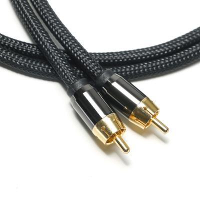 Cina Cavo audio digitale RCA da 3,5 mm in maglia di nylon placcato con corda in lega di alluminio Connettore dorato di alta qualità per soundbar in vendita