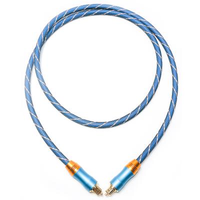 China Toslink Digital Cable Premium OD6.0 Knited Rope Plated Frosted Shell Square Interface Blue 1.5M HiFi Sound For Subwoofer for sale