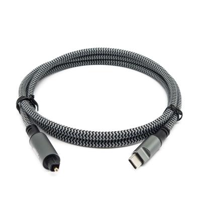China Black Textured Shell Toslink Digital Audio Cable With Type-C male And Gold Plated Connectors For Crystal-Clear Sound for sale