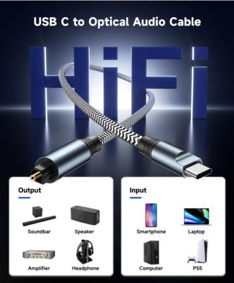 China Customizable Lengths and Jacket Types Available for TOSLINK Optical Audio Adapter for USB-C Devices for sale