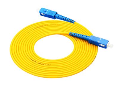 China Yellow Dual Core Fiber Optic Patch Cord OM3 10 Gbps 4CH for sale