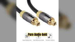 24K Gold Toslink Cable Crystal Clear Audio