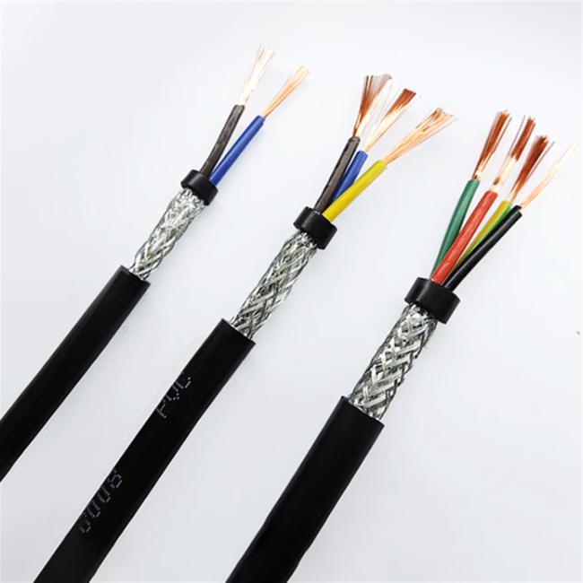 RVVP Shielded Cable close-up view showing copper conductors and PVC insulation
