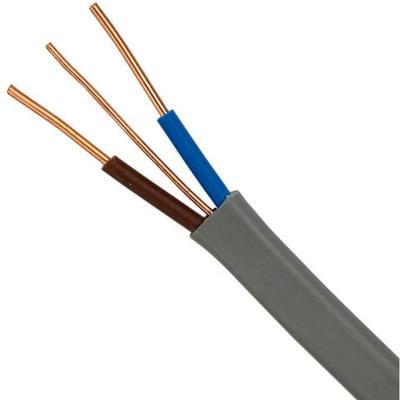 China Standard Flat Twin And Earth Cable 1.5mm 2.5mm With Copper Conductor PVC Insulation for sale