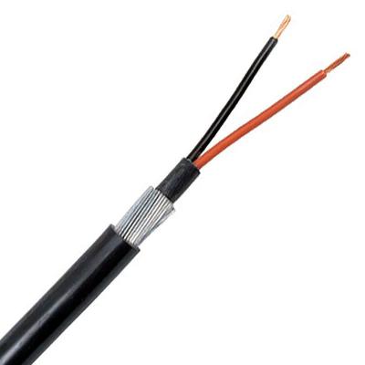 China 2 Core 1.5mm2 2.5mm2 4mm2 6mm2 SWA Armoured Cable Copper Conductor PVC Insulation & Jacket Black 600/1000V for sale