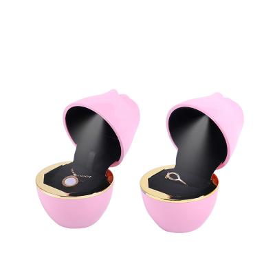 China 2022 Customized Size LED Light Jewelry Packaging Box for Necklace Pink Ring Bracelet for sale