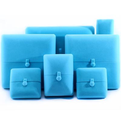 중국 우아한 이중 문 보석 상자, 고급스러운 파란색 벨벳 보석 상자, 로고 포함 판매용