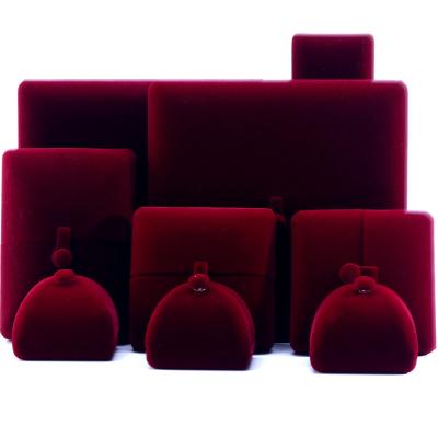 중국 우아한 이중 문 보석 상자, 고급 빨간 벨벳 보석 상자, 로고 포함 판매용