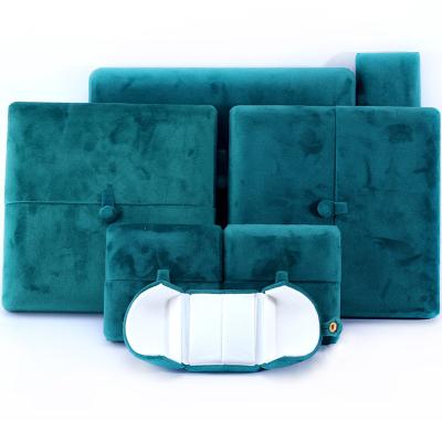 중국 우아한 이중 문 보석 상자, 고급 그린 벨벳 보석 상자, 로고 포함 판매용