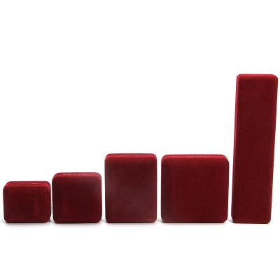 중국 럭셔리 패키징 상자에서 벨벳 보석 세트 상자 부르고뉴에서 팔찌 목걸이 반지 판매용