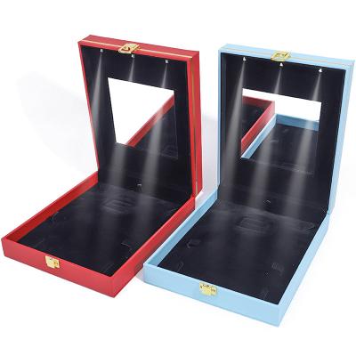 중국 맞춤형 LED 빛 보석 상자 목걸이 귀걸이 팔찌 셋 디스플레이 판매용