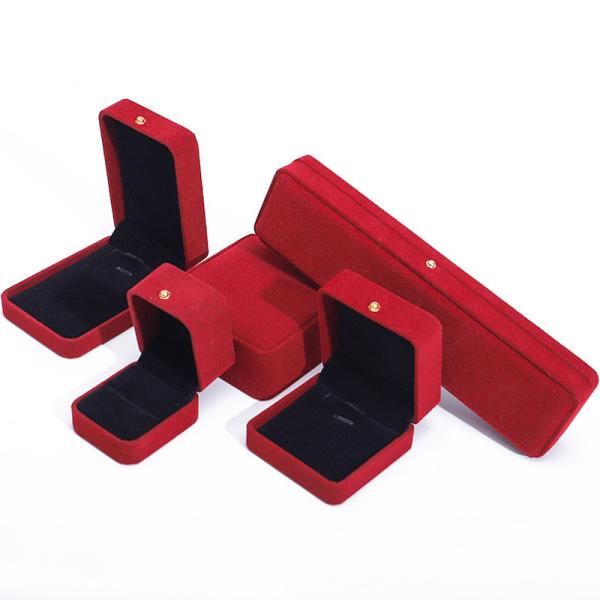 Quality Custom Luxury Red Velvet Jewelry Packaging Box for Necklace Bracelet Earrings for sale