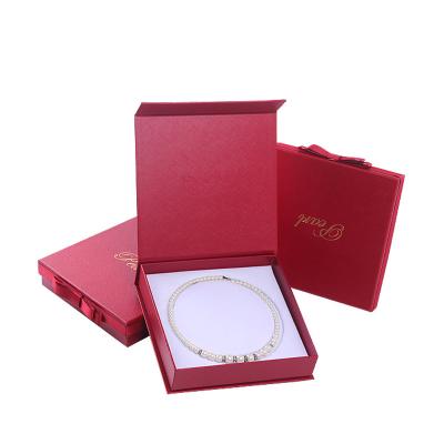 China Hanhong Customized Size Red Jewelry Cardboard Paper Sleeve Box for Bracelet Necklace for sale