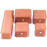 Quality Custom Logo Velvet Coffee Color Jewelry Box for Bracelet Earrings Necklace Pearl for sale