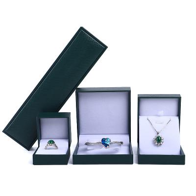 China Custom Logo Green Jewelry Packaging Box for Hanhong Necklace Bracelet Ring Earrings for sale