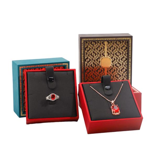 Quality Custom Logo Green Wooden Jewelry Box Necklace and Bracelet Box Packaging for sale