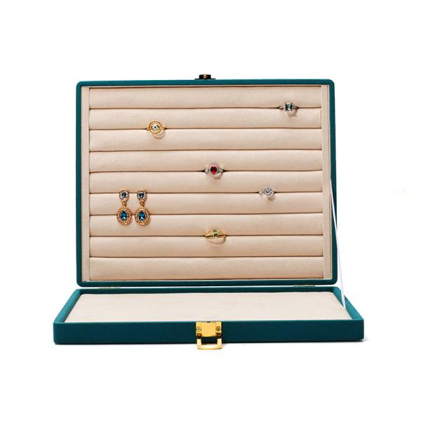 Quality Portable Jewelry Storage Box Customized Green Earrings Stud Earring Box for for sale