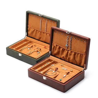 China Portable Spacious Space Faux Leather Jewelry Luxury Buckle Organizer for Travel for sale