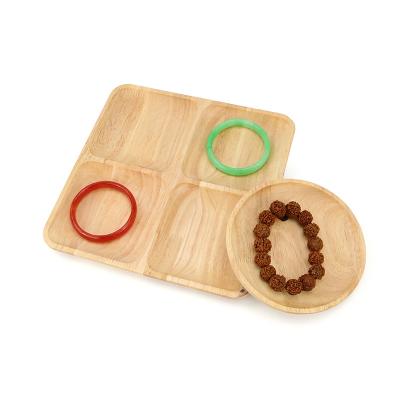 China Multiple Shapes Jewelry Display Plate Wooden Bracelet Display Exhibition Tray for sale