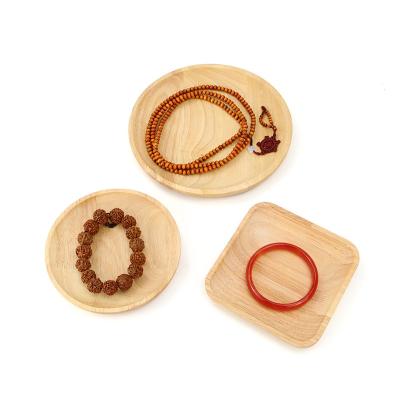 China Multiple Shapes Jewelry Display Plate Wooden Bracelet Display Exhibition Tray for sale
