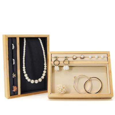 China Solid Wooden Multi-Function Jewelry Display Holder Tray for Ring Pendant Ear Stud for sale