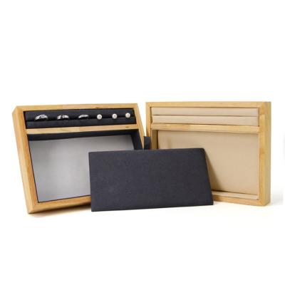 China Solid Wooden Multi-Function Jewelry Display Holder Tray for Ring Pendant Ear Stud for sale