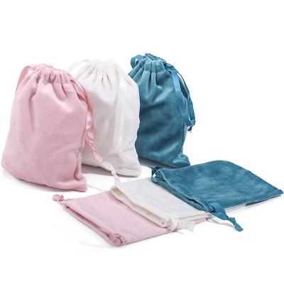 China Soft Touch Adaptable Storage Velvet Drawstring Bag for Treasure Jewelry Packaging for sale