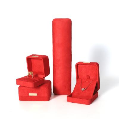 중국 고급 럭셔리 레드 플란넬 벨벳 팔찌 목걸이 반지 귀걸이 보석함 판매용