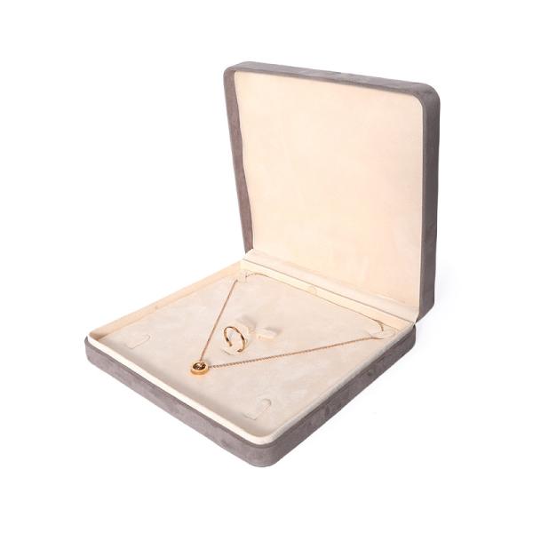 Quality Premium Gray Jewellery Packaging Box Custom Hign End Big Jewelry Set Necklace for sale