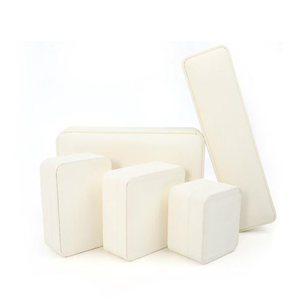 Quality Handmade Square White Leather Jewellery Packaging Box Custom Luxury Big Jewelry for sale