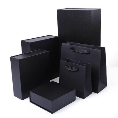 China Wholesale manufacturing high quality Magnetic Gift Box Packaging Custom logo luxury Eco Friendly Cardboard Paper Black Magnetic Jewelry Box for sale