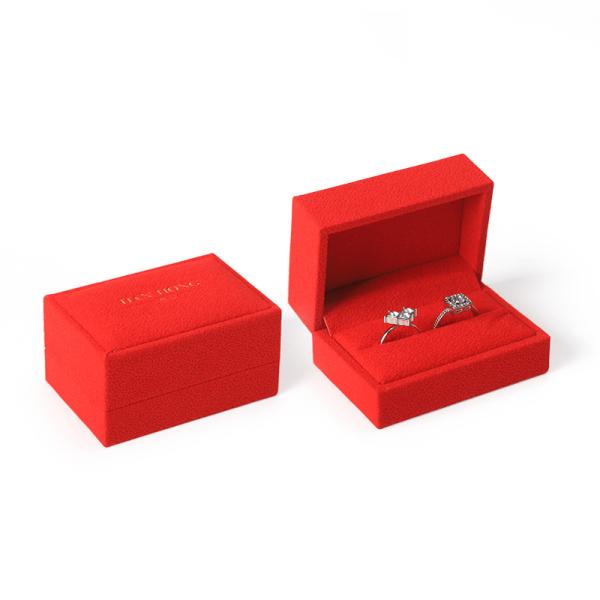 Quality high end velvet square red jewelry box for bracelet Necklace ring packaging for sale