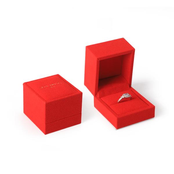 Quality high end velvet square red jewelry box for bracelet Necklace ring packaging for sale