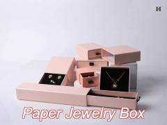 Groothandel Productie Eco-vriendelijk hoogwaardig cadeau Juwelen Doos Gepersonaliseerde Persoonlijke Ring Halsketting Oorbellen Armband Verpakking Roze Karton Papier Laaier Juwelen Doos met logo