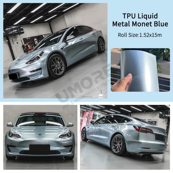 Quality Anti Scratch Self Repairing Car Color Changing TPU Color PPF Liquid Metal Monet Blue for sale