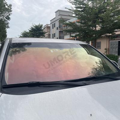 China VLT75% Protection Chameleon Red Mirror Window Tint Film Windshield Roll For Car Wrapping for sale