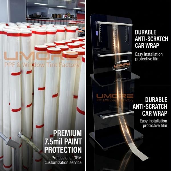 Quality OEM Services Hydrophobic 7.5mil TPU Car Paint Protection Wrap 1.52 X 15m for sale