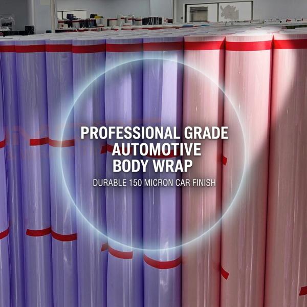 Quality PET Car Body Wrap Film 6mil 150 Micron Vinyl Wrap Rolls Stretchable for sale