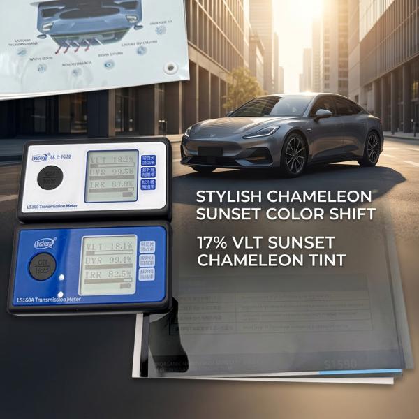 Quality VLT17% Window Tint Film For Car Windshield Colored Sunset Chameleon Film UV Proof for sale